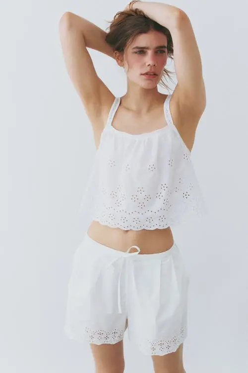 H&m Broderie Anglaise Cotton Top
