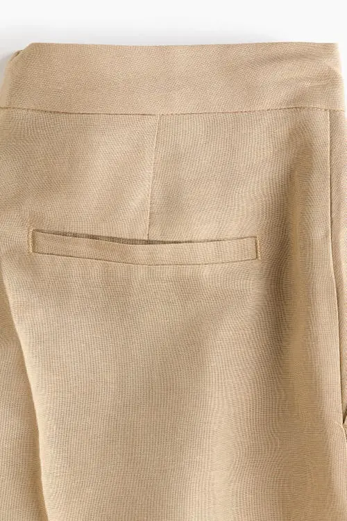 H&m Linen-blend Bermuda Shorts - Beige