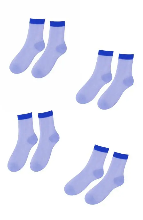 LECHERY® 8-pack Lustrous Shiny Sheer Knee-highs - Blue