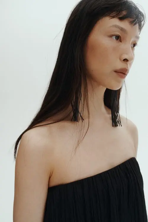 H&m Crinkled Bandeau Maxi Dress