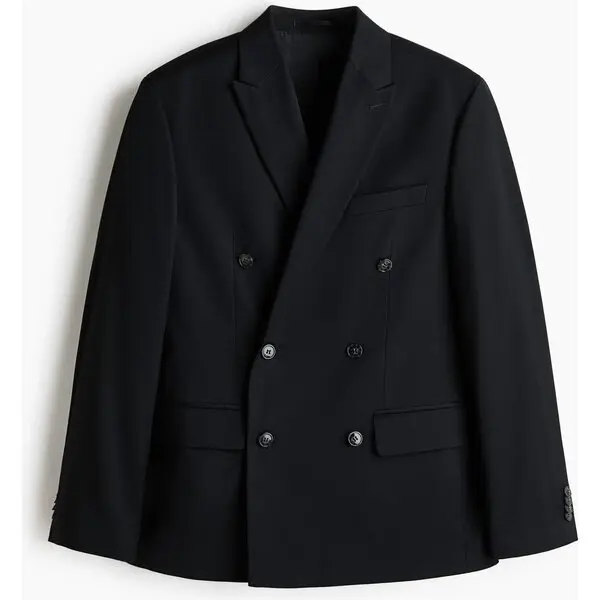H&m Regular Fit Double-breasted Jacket With Peak Lapels