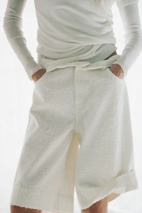 H&m Textured Twill Bermuda Shorts