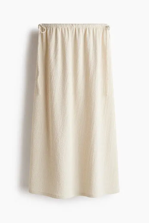 H&m Crinkled Drawstring Midi Skirt