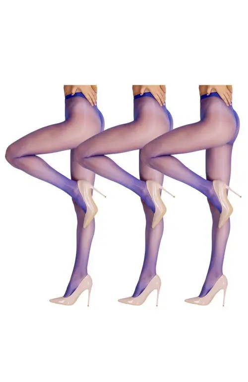 LECHERY® 7-pack Glossy Sheer Festival Tights - Blue