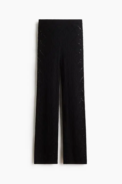 H&m Crochet-look Viscose Knit Trousers