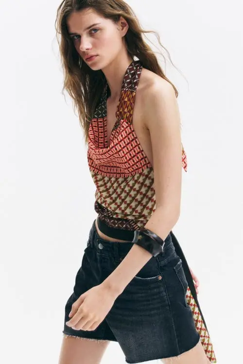 H&m Raw-edge Denim Shorts - Washed Black