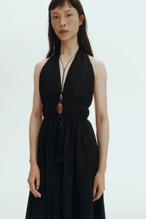 H&m Flared-skirt Halterneck Dress