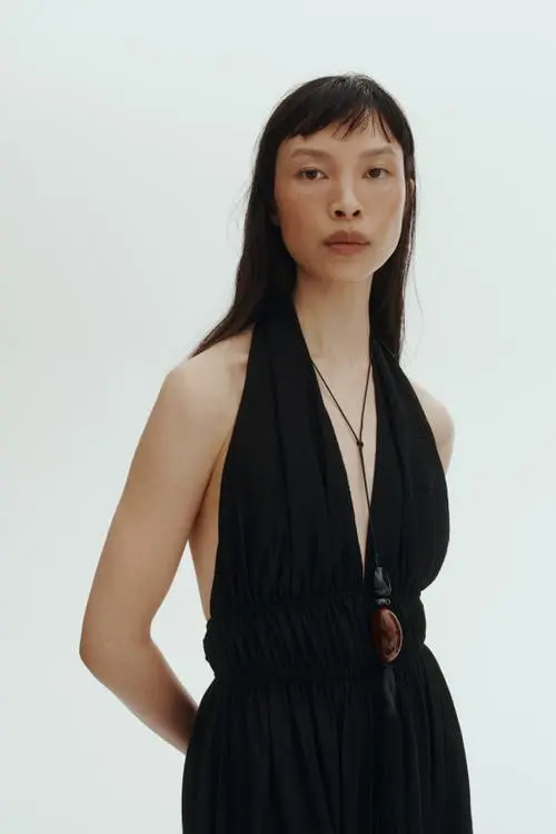 H&m Flared-skirt Halterneck Dress