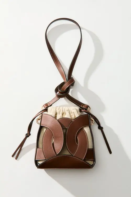 H&m Crossbody Bucket Bag With Drawstring Pouch