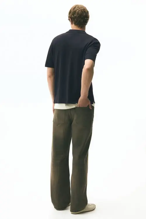H&M Regular Fit Knitted Short-sleeved Shirt