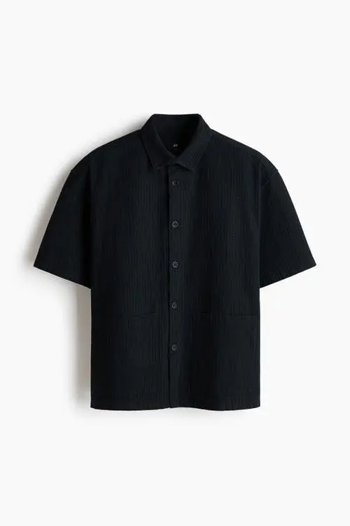 H&m Relaxed Fit Linen-blend Shirt - Black