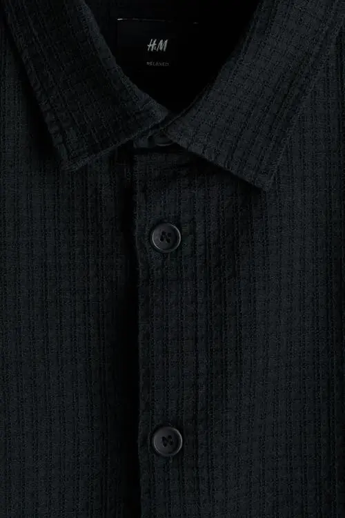 H&m Relaxed Fit Linen-blend Shirt - Black