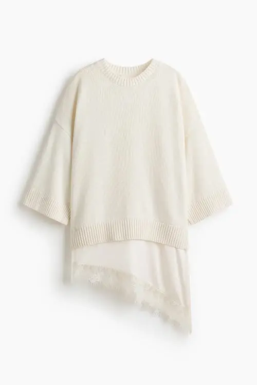 H&m Layered Jumper With Lace Trim