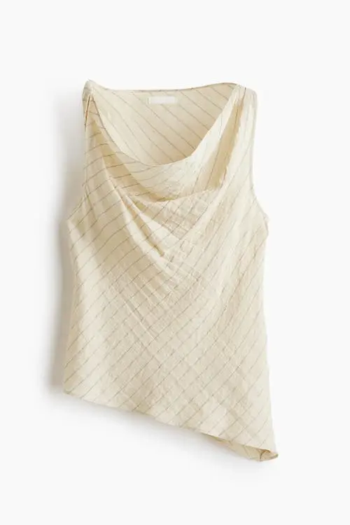 H&m Asymmetric Cowl-neck Sleeveless Top