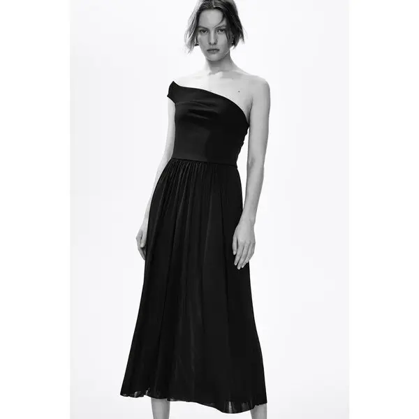 H&m Off-the-shoulder Jersey Midi Dress - Black