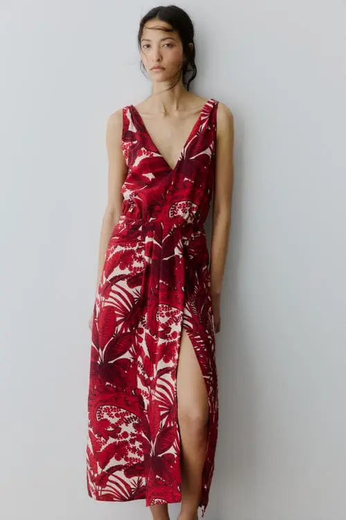 H&m V-neck Midi Dress