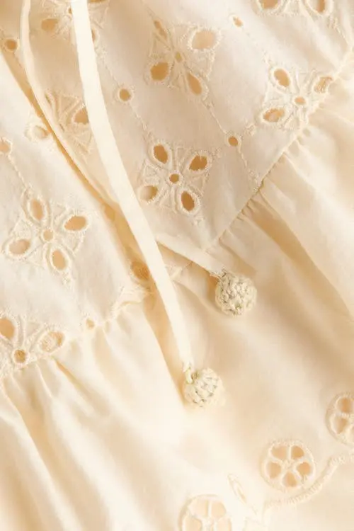 H&m Broderie Anglaise Cotton Mini Skirt