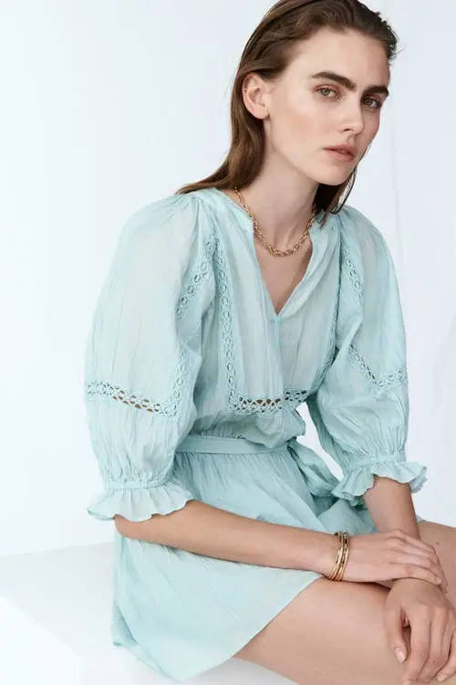 H&m Crinkled Lace Inset Playsuit