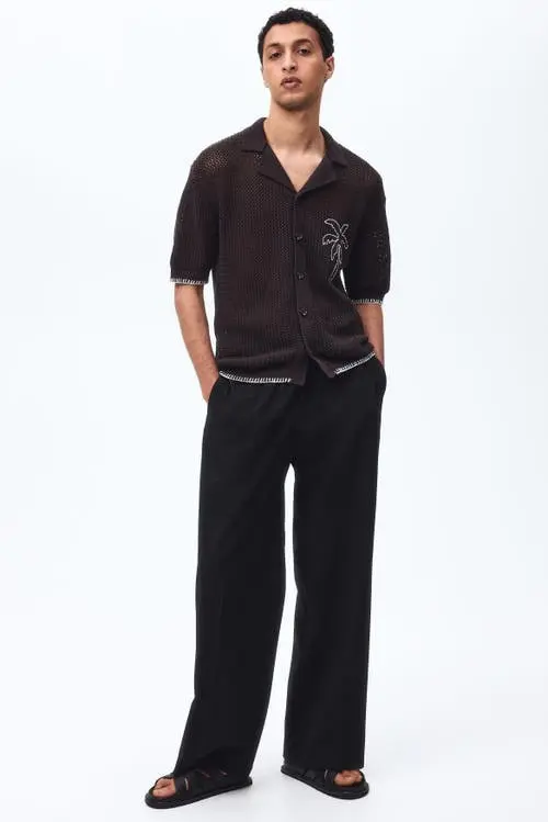 H&m Loose Fit Trousers - Black