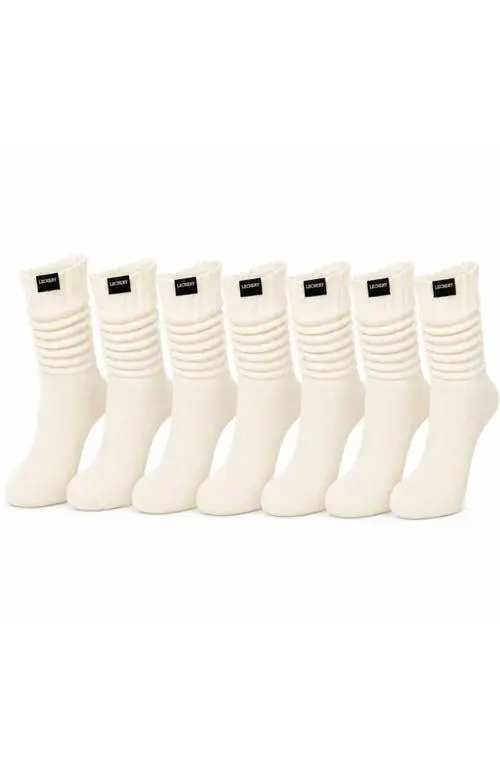 LECHERY® 7-pack Slouchy Retro Boot Socks - Ivory