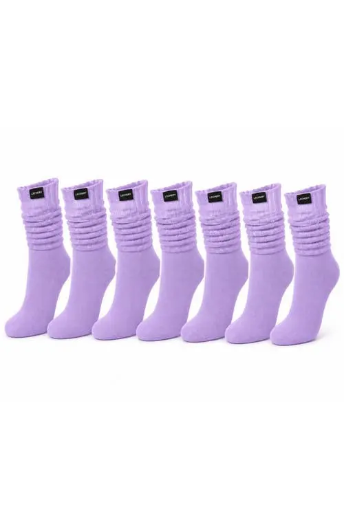 LECHERY® 7-pack Fashion Retro Scrunch Socks - Lilac