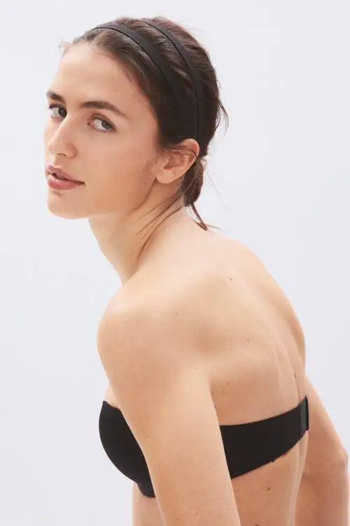 H&m Padded Microfibre Balconette Bra - Black