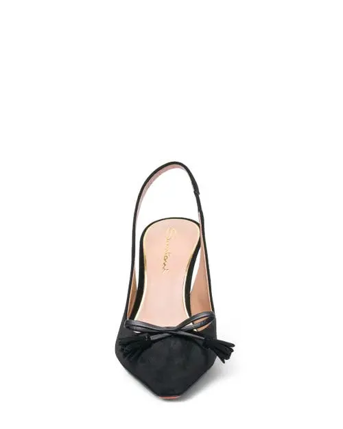 Santoni Suede High-heel Slingback