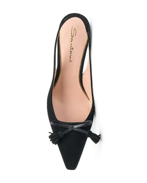 Santoni Suede High-heel Slingback