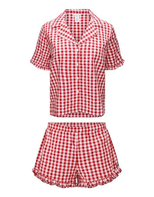 ADORE ME Barbara Short Pajama Set - Red