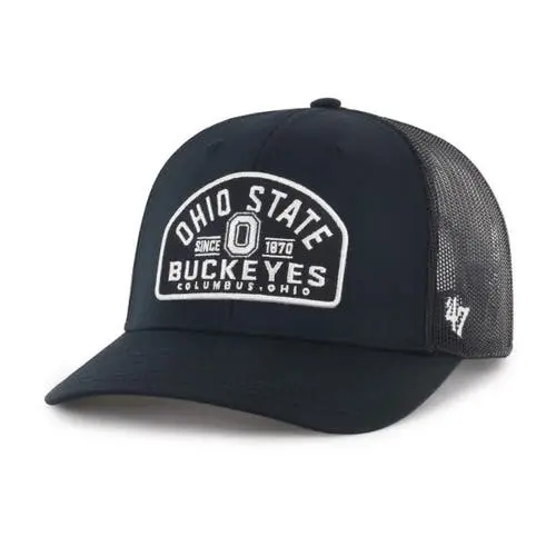 '47 47 Ohio State Buckeyes Leland Trucker Adjustable Hat - Black