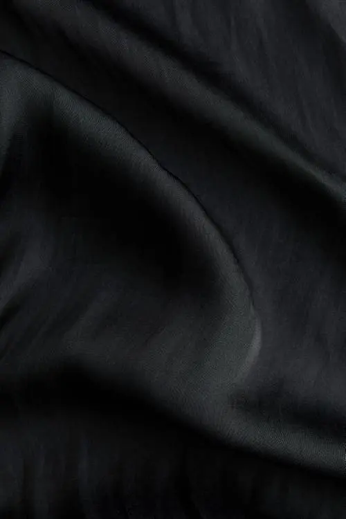 H&m Wrap-detail Satin Trousers - Black