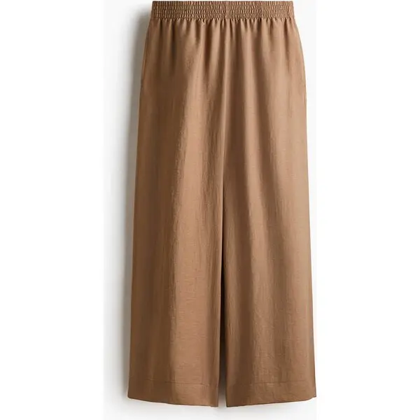 H&m Linen-blend Ankle-length Trousers - Beige