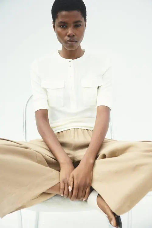 H&m Linen-blend Ankle-length Trousers - Beige