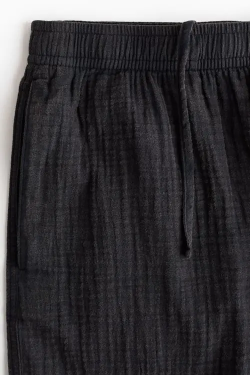 H&m Relaxed Fit Cotton Muslin Shorts With Drawstring