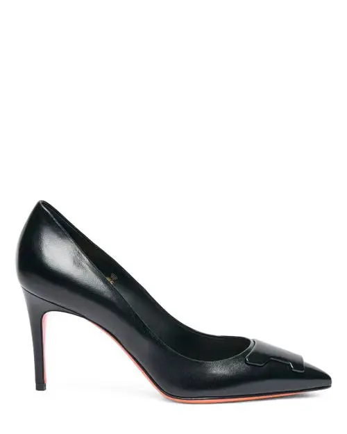 Santoni High-heel Patent Leather Pumps - Black