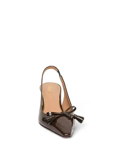 Santoni Patent Leather Mid-heel Slingback