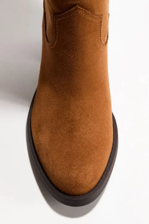 H&M Knee-high Cowboy Boots With Almond Toe