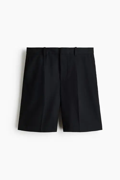 H&m Loose Fit Twill Bermuda Shorts - Black