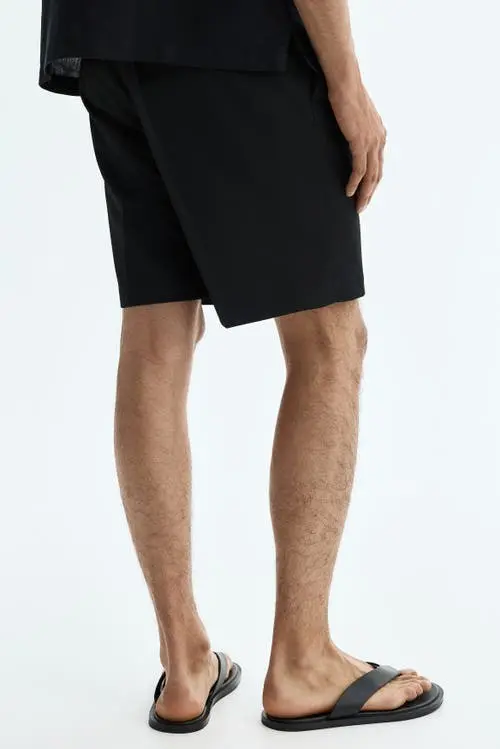 H&m Loose Fit Twill Bermuda Shorts - Black