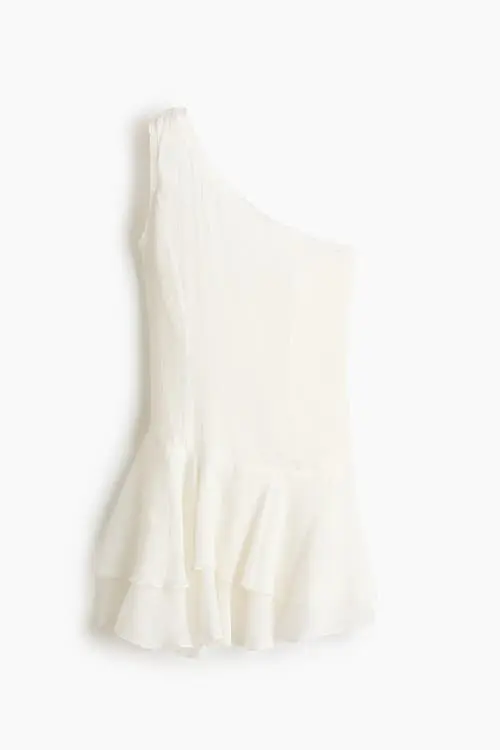 H&m Flounced One-shoulder Dress