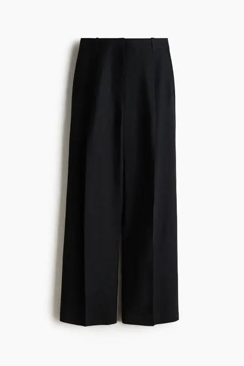 H&m Tailored Linen-blend Trousers - Black
