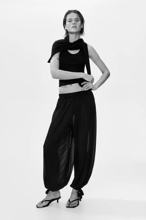 H&m Tie-detail Balloon Trousers