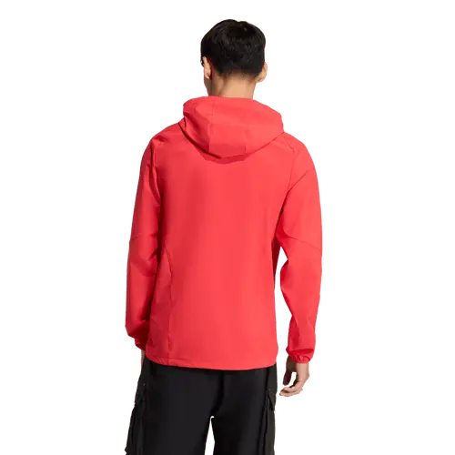 Adidas D.c. United Tiro Travel Full-zip Hooded Windbreaker - Light Red