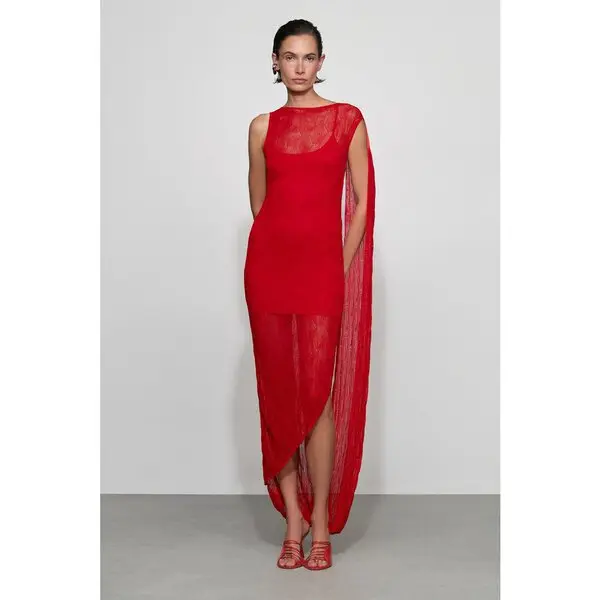 ET OCHS Lane Knit Midi Dress - Tomato