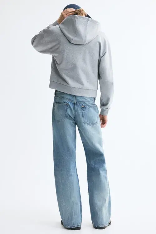 H&M Relaxed Bootcut Jeans In Cotton Denim - Light Denim Blue