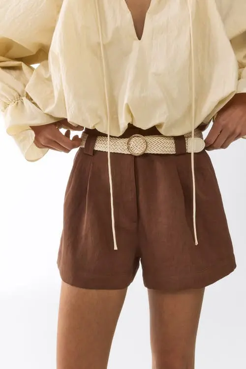 H&m Belted Tailored Shorts