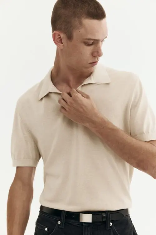 H&m Regular Fit V-neck Polo Shirt