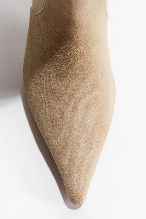 H&M Knee-high Slouchy Shaft Boots With Pointed Toe