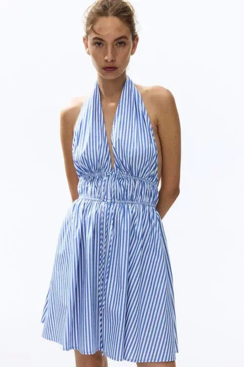H&m Drawstring-detail Halterneck Dress