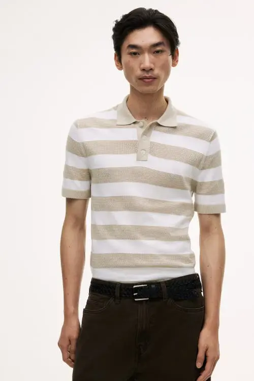 H&m Regular Fit Knitted Polo Shirt